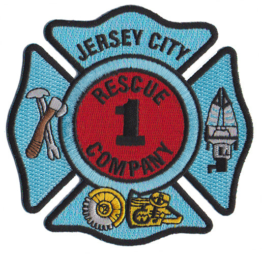 Jersey City, NJ Rescue 1 NEW Fire Patch | Eagle Emblems & Graphics