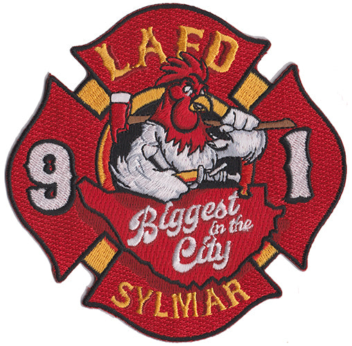 LAFD Station 91 Biggest in the City Rooster Fire Patch | Eagle Emblems ...