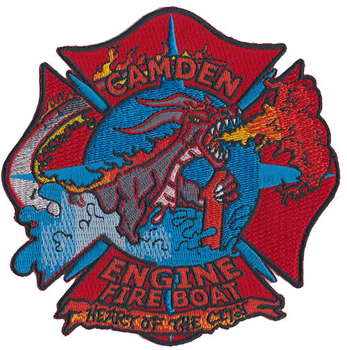 Camden, NJ Fire Boat 1 Dragon Fire Patch | Eagle Emblems & Graphics