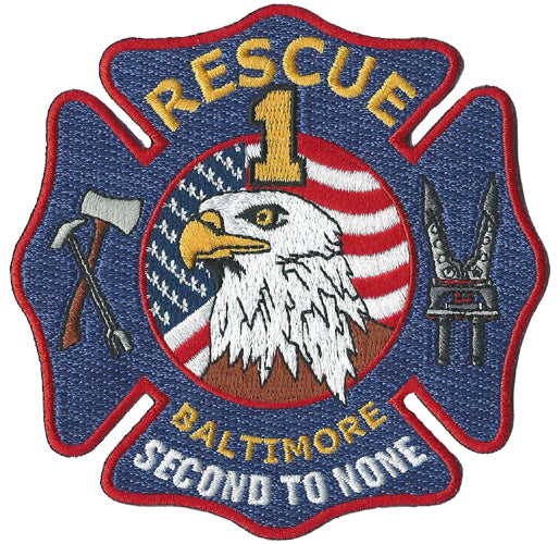 Baltimore City Rescue 1 Second To None Eagle Fire Patch | Eagle Emblems ...