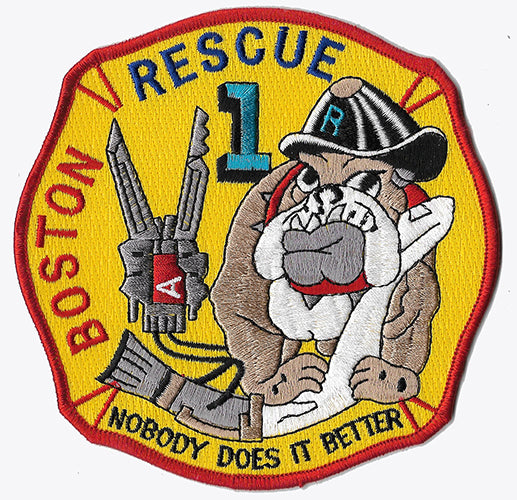 Boston Rescue 1 Gold Design Fire Patch | Eagle Emblems & Graphics