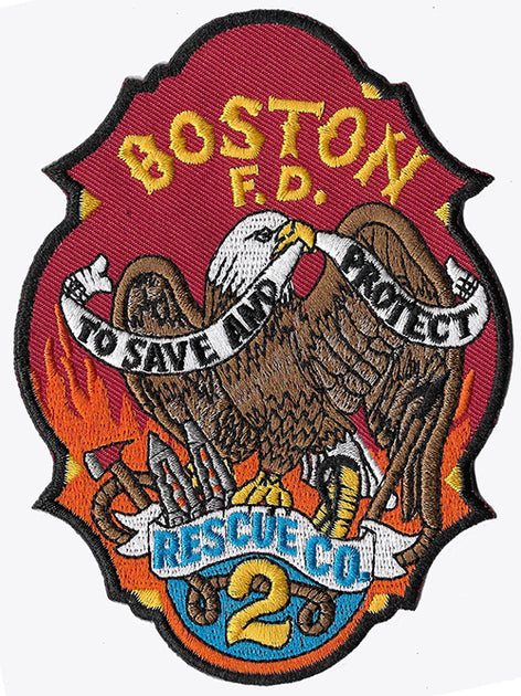Boston Rescue 2 Eagle Design Fire Patch | Eagle Emblems & Graphics