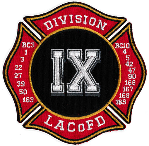 LA County Division 9 Fire Patch | Eagle Emblems & Graphics