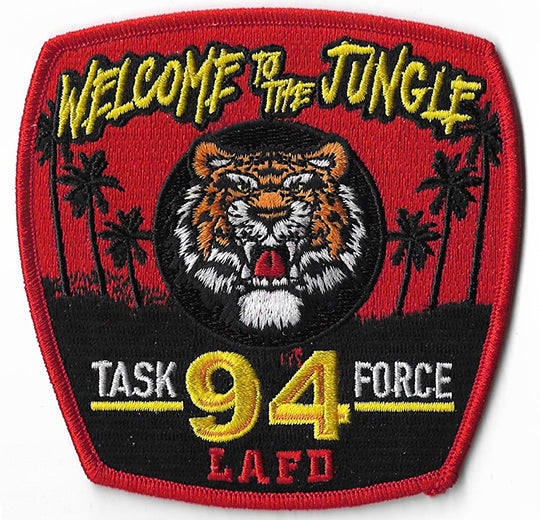 LAFD Station 94 Welcome to the Jungle Red Patch | Eagle Emblems & Graphics