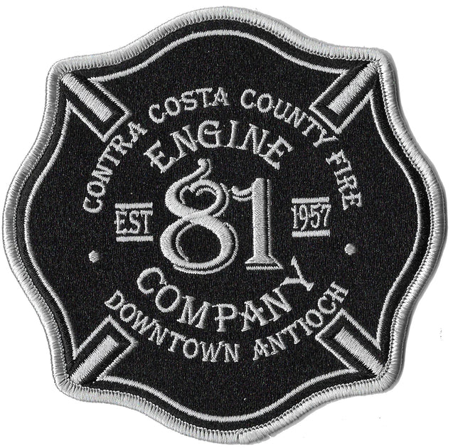 Contra Costa, CA Engine 81 White "81" Fire Patch | Eagle Emblems & Graphics